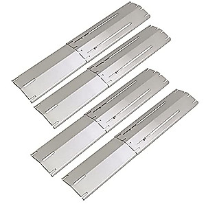 Plowo Universal Adjustable Tent Shield, Stainless Steel Heat Plate, Grill Burner Cover, Heat Tent, Grill Repair Kits for Charbroil and Other Gas Grill Models, BBQ Replacement Parts, Pack of 4