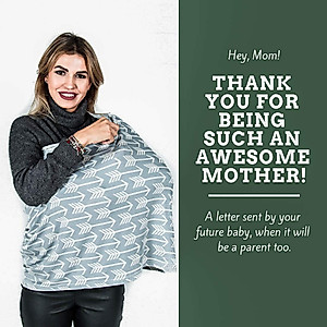 Infant Car Seat Cover, Stretchy Nursing Scarf, Car Seat Canopy, Shopping Cart Cover, High Chair Cover protects Babies and Breastfeeding Mothers. Multiuse Cover for Babies (Arrows)