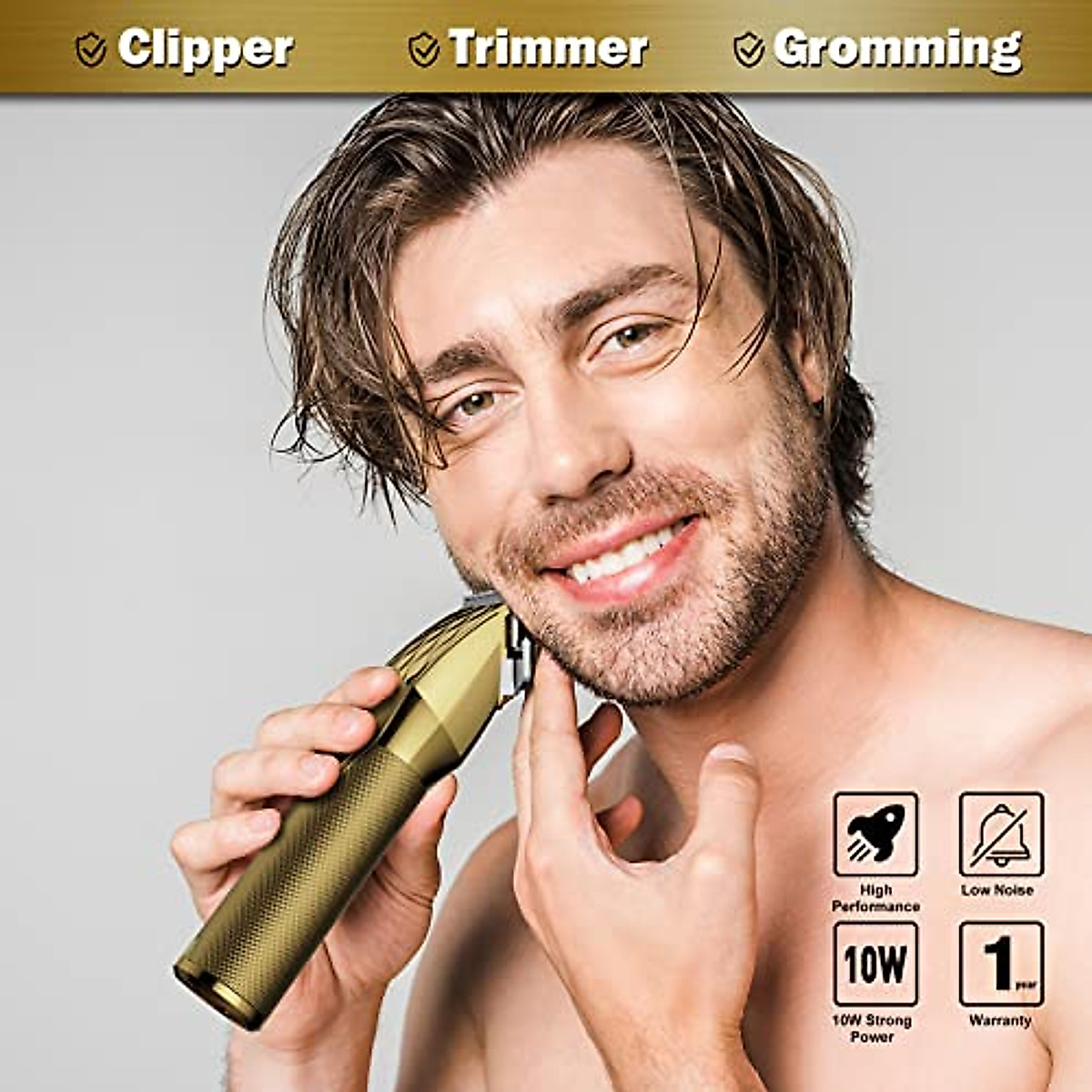 FADEKING® Professional Hair Clippers for Men - Cordless Beard Trimmer for Men, LCD Display Hair Clippers and Trimmer Set for Barber Haircut, Mens Grooming Kit with Travel Case, Gifts for Men