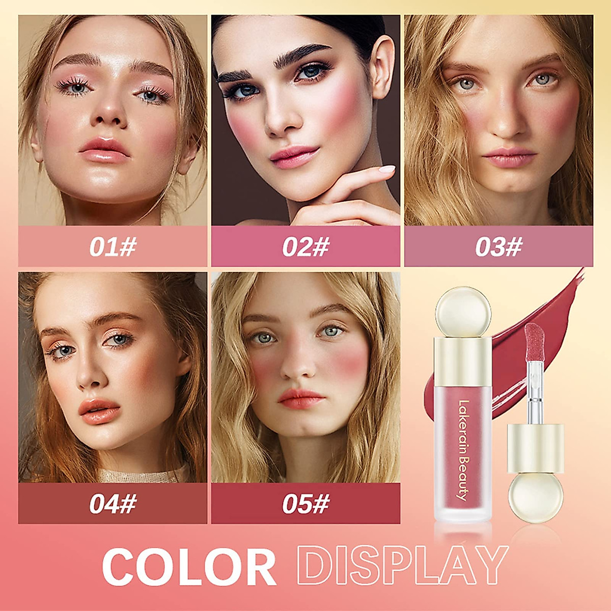 3 Pcs Soft Liquid Blush, Beauty Makeup for Long-Lasting, Natural Skin Tint, Moisturizing Face Stick for Cheek, Matte Finish Looking(#02Happy+#03Hope+#04Love)