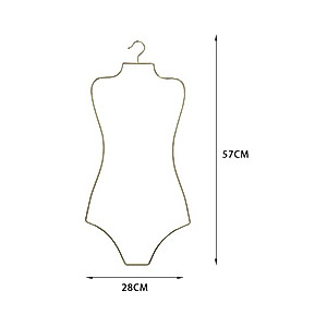Generic Wire Body Shape Display Hanger, Dress Wardrobe Organizer Bathing Suit Coat Metal Rack for Kids Unisex Store Accessories Bedroom , Aureate