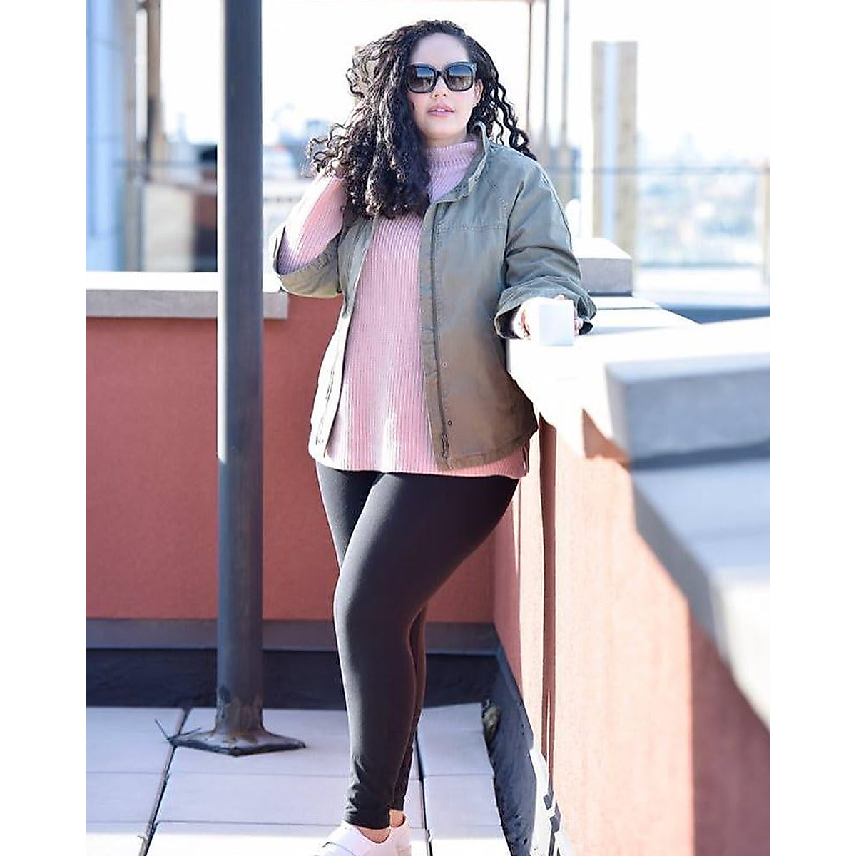 No Nonsense Women's Leggings - Soft Cotton Feel, Comfortable & Perfect for Layering, Gentle Elastic Waistband, Black, 2X