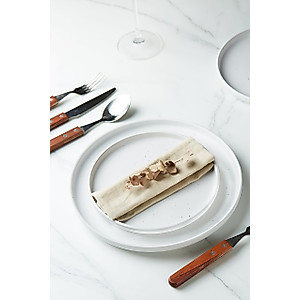 Famiware Dawn Plates and Bowls Sets, 12 Pieces Stoneware Dinnerware Sets, Dishes Set for 4, Microwave and Dishwasher Safe, White Matte