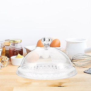 BESTonZON Dessert Display Tray, 8.27x8.27x5.91in Square, Transparent Polypropylene Tray with Acrylic Lid, Shatterproof Servingware for Food, Ideal for Christmas, Easter, Anniversary, Birthday