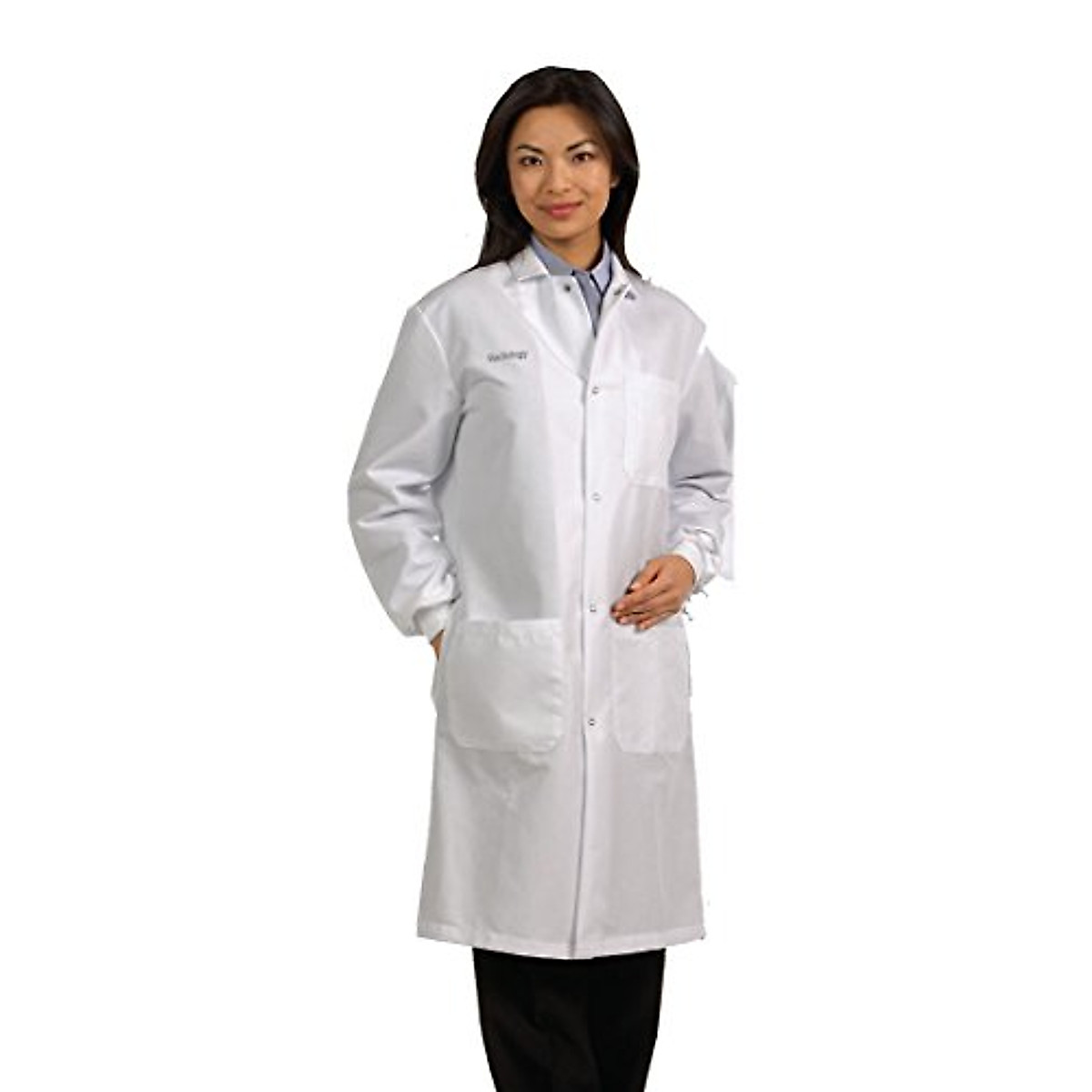 Fashion Seal Healthcare Adult's Unisex Snap Front Lab Coat, White, XX-Small