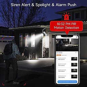 XVIM 2PCS 1080P Security Cameras Wireless Outdoor, 1080P WiFi Indoor Home Security Cameras with PIR Motion Detection, 2.4GHz WiFi, 2-Way Talk, Color Night Vision, Cloud/SD, Waterproof, Alarm Push