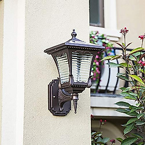 Ksainiy Led Solar Outdoor Metal Wall Lamp Modern Minimalist Villa Garden Lamp Waterproof Outdoor Solar Light Home Garden Street Light Door Light