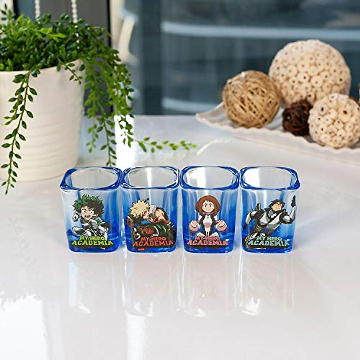 Just Funky My Hero Academia 2oz Square Shot Glass 4 Pack