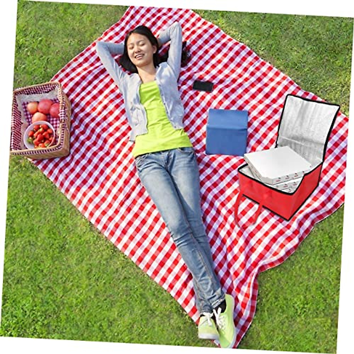 OKUMEYR 1pc Insulation Pizza Carrier Pizza Grocery Cooler Car Accessories Insulated Food Insulated Aluminum Portable Agricultural Products