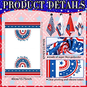American Flag Stars Stripes Kitchen Dish Towels 15.8 x 23.6 Inch 4th of July Patriotic Dishcloth Red Blue White Tea Towel Decorative Hand Towel for Bathroom Baking Independence Day Gift Set of 4