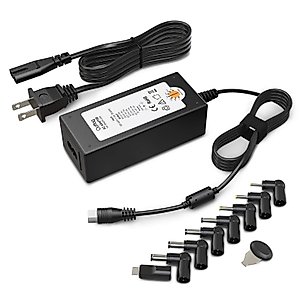 Outtag 5-15V 3A Universal AC DC Adapter, Adjustable Voltage Switching Power Supply Charger Cord Replacement with 8 Tips, 5.5x2.5mm 5.5x2.1mm 4.0x1.7mm 3.5x1.35mm