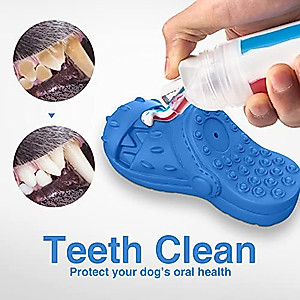 IZETIANZHE Indestructible Dog Toys, Squeaky Dog Toys for Aggressive Chewers, Tough Dog Chew Toys for Medium/Large Dogs/Heavy Duty Dog Toys (Slipper-Blue)