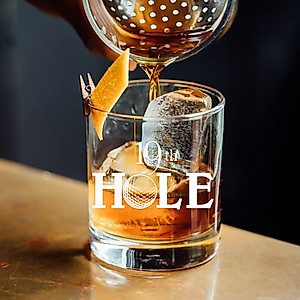 Perfectinsoy 19th Hole Whiskey Glass Gift Box, Golf Whiskey Glass, Golfer Gift for Dad, Mom, Husband, Wife, Friend, Colleague, Funny Christmas Birthday Gifts