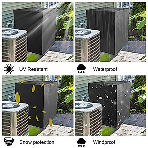BEWAVE Air Conditioner Cover for Outside Units, Waterproof Durable Duty Outdoor Square Air Condition Covers Fits up to 24x24x30 inches