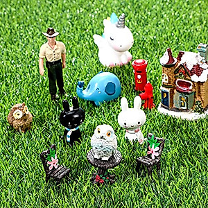 9 Pieces Miniature Table and Chairs Set Fairy Garden Furniture Ornaments Mini Decorative Resin Floral Table Chair Micro Landscape Decoration for Landscape Garden Decoration Accessories Supplies