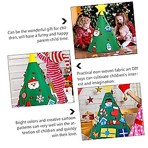 Toyvian 1 Set Christmas Toys Decorations for Home Christmas Ornaments Toddler Arts and Crafts Kids DIY Christmas Tree DIY Felt Christmas Ornaments Felt Wall Christmas Tree Non-Woven Toy 3D
