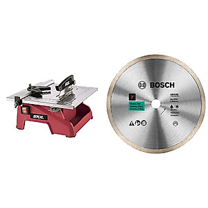 SKIL 7-Inch Wet Tile Saw with Diamond Blade (3540-02) | BOSCH DB743S 7 In. Diamond Blade