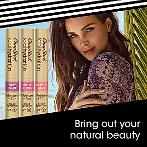 ChapStick Total Hydration Moisture Plus Tint Plus SPF, Tinted Lip Balm Collection With Natural Sunscreen In Very Berry, Pretty in Pink and Peachy Keen, 3 Tubes 0.08 oz