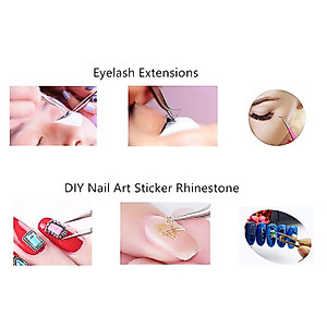 Nail Tweezer for Nail Art Tweezer for Stickers Nail Art Tools Nail Decal Tweezers for Nail Stickers Cuticle Rhinestone tweezers Rhinestone Picker Tool Nail Tweezers Placer Nail Design Tweezers 2pcs