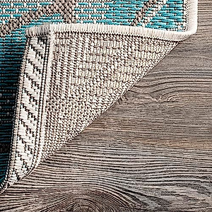 nuLOOM Outdoor Trudy Area Rug, 5x8, Turquoise