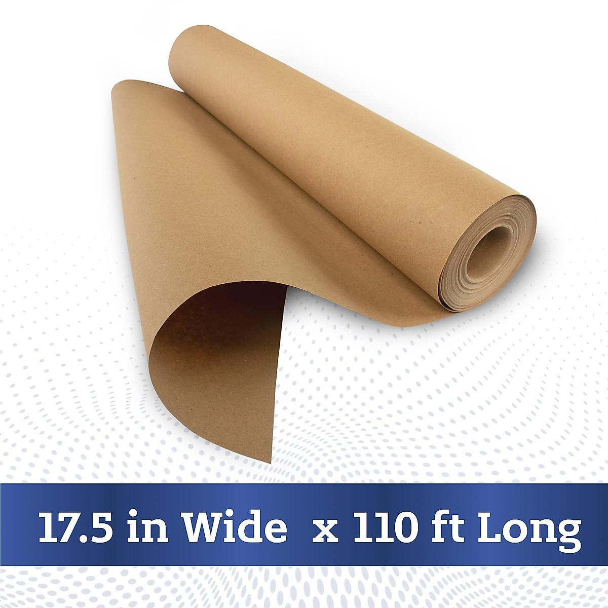 Brown Kraft Paper Roll 17.5 in x 1320 in (110 ft) Made in The USA - Brown Paper Roll - Brown Wrapping Paper Roll - Brown Craft Paper Roll - Roll of Paper - Kraft Wrapping Paper, Shipping Paper