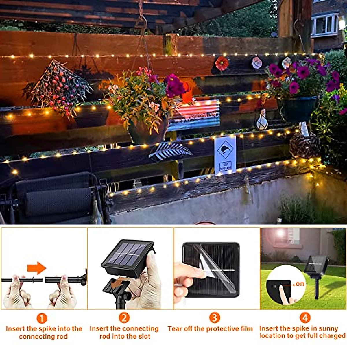 240 LEDS 78Ft Extra-Long Solar String Lights Outdoor,SUWITU Solar Fairy String Lights Waterproof with 8 Modes,Copper Wire Solar Twinkle Lights for Outside Garden Tree Yard Party Xmas Decor(Warm White)