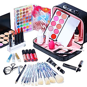 Makeup Kit For Women Full Kit,All-in-one Makeup Holiday Gift Set Include Concealer Eyeshadow Face Powder Palette Lipstick Blush Mascara Foundation- Make Up Kits For Adult Professional And Beginner With Carry Travel Bag