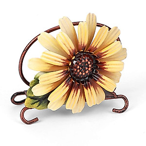 Alvinlite Paper Towel Holder, Sunflower Shape Napkin Holders for Tables, Metal Napkin Storage Cute Tissue Dispenser Cocktail Napkin Stand Perfect for Outdoor Events Kitchen Decor