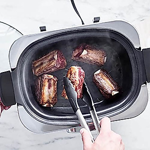 GreenPan Elite 8 - in -1 Programmable 6QT Electric Slow Cooker, Dishwasher Safe Lid & Removable Crock, PFAS-Free Healthy Ceramic Nonstick Multi-Cooker, Sear, Sauté/Brown, Steam Basket, Roast, Black