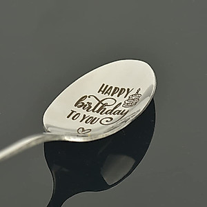 Birthday Gift Spoon for Women Men Happy Birthday to You Spoons for Daughter Brother Sister Best Friends Happy Birthday Gift for Dad Grandson Coffee Lovers Gifts