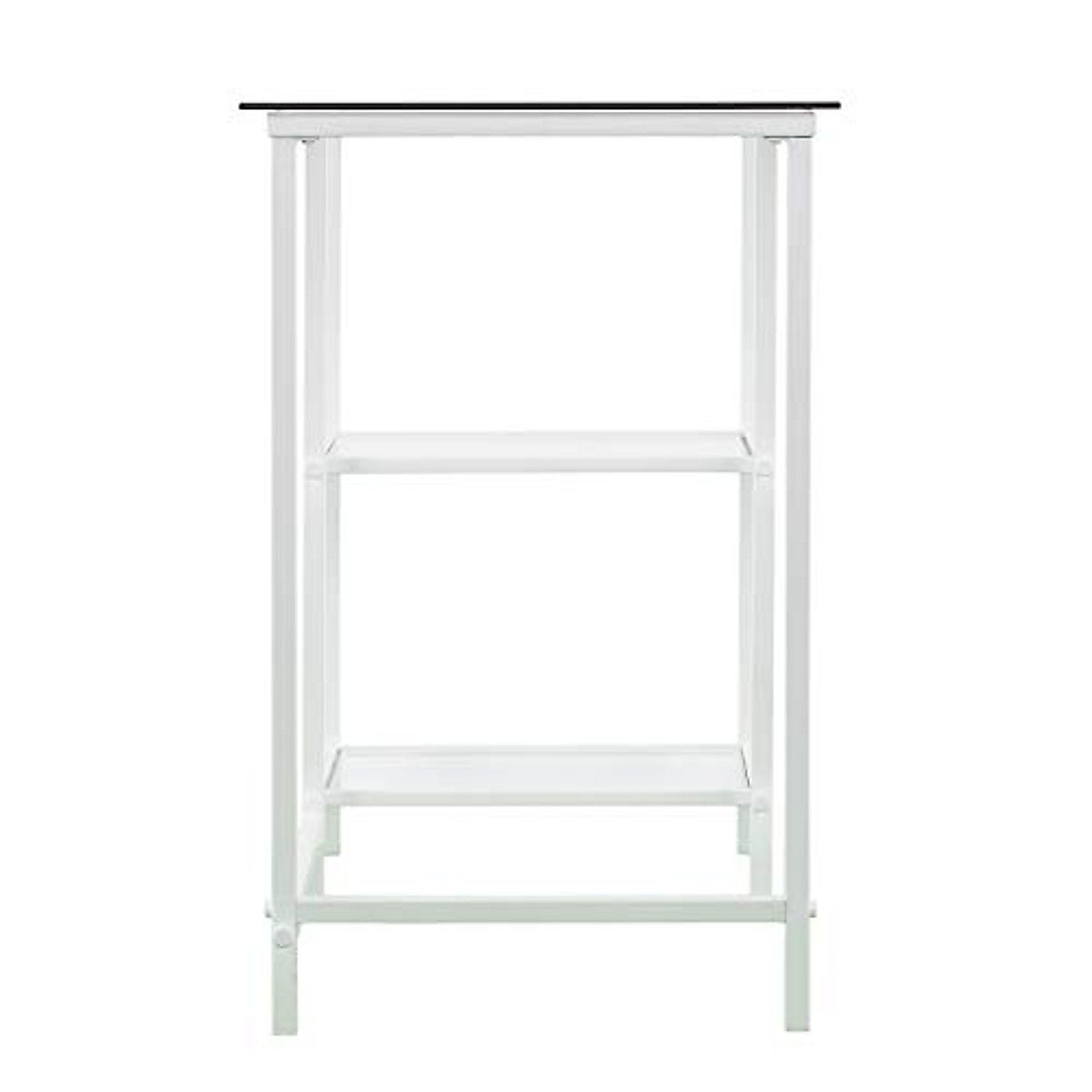 SEI Furniture Layton Metal/Glass Student Desk, White