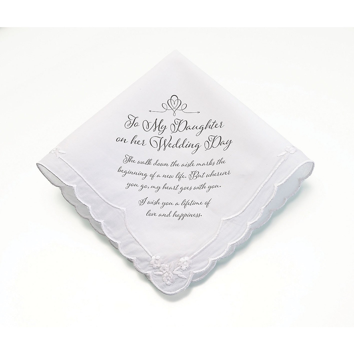 Lillian Rose mens Lillian Rose Daughter Verse Wedding Gift Keepsake Hankie, Multi-colour, One Size US, 6.5"
