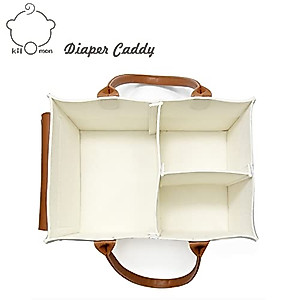 kilomon Baby Diaper Caddy Organizer - Diaper Organizer Caddy for Car and Nursery Storage Bin, Diaper Organizer for Changing Table Diaper Caddy for Baby Girl boy with Handle