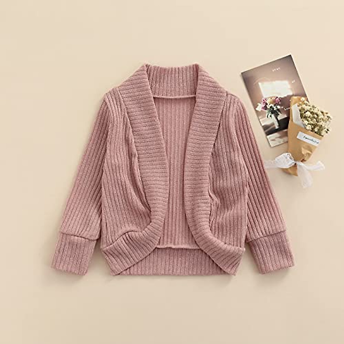 NvekeyBromn Toddler Little Girl Clothes Knitting Cardigan Sweater Fall Winter Baby Knitwear Oversized Sweatshirt Jacket Pink