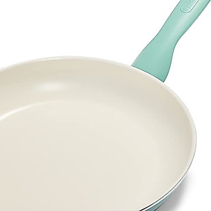 GreenPan Rio Healthy Ceramic Nonstick 10" Frying Pan Skillet, PFAS-Free, Dishwasher Safe, Turquoise