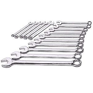 Max Torque 15-Piece Premium Combination Wrench Set, Chrome Vanadium Steel, Long Pattern Design | Include Metric Sizes 8, 9, 10, 11, 12, 13, 14, 15, 16, 17, 18, 19, 20, 21, 22mm with Storage Rack