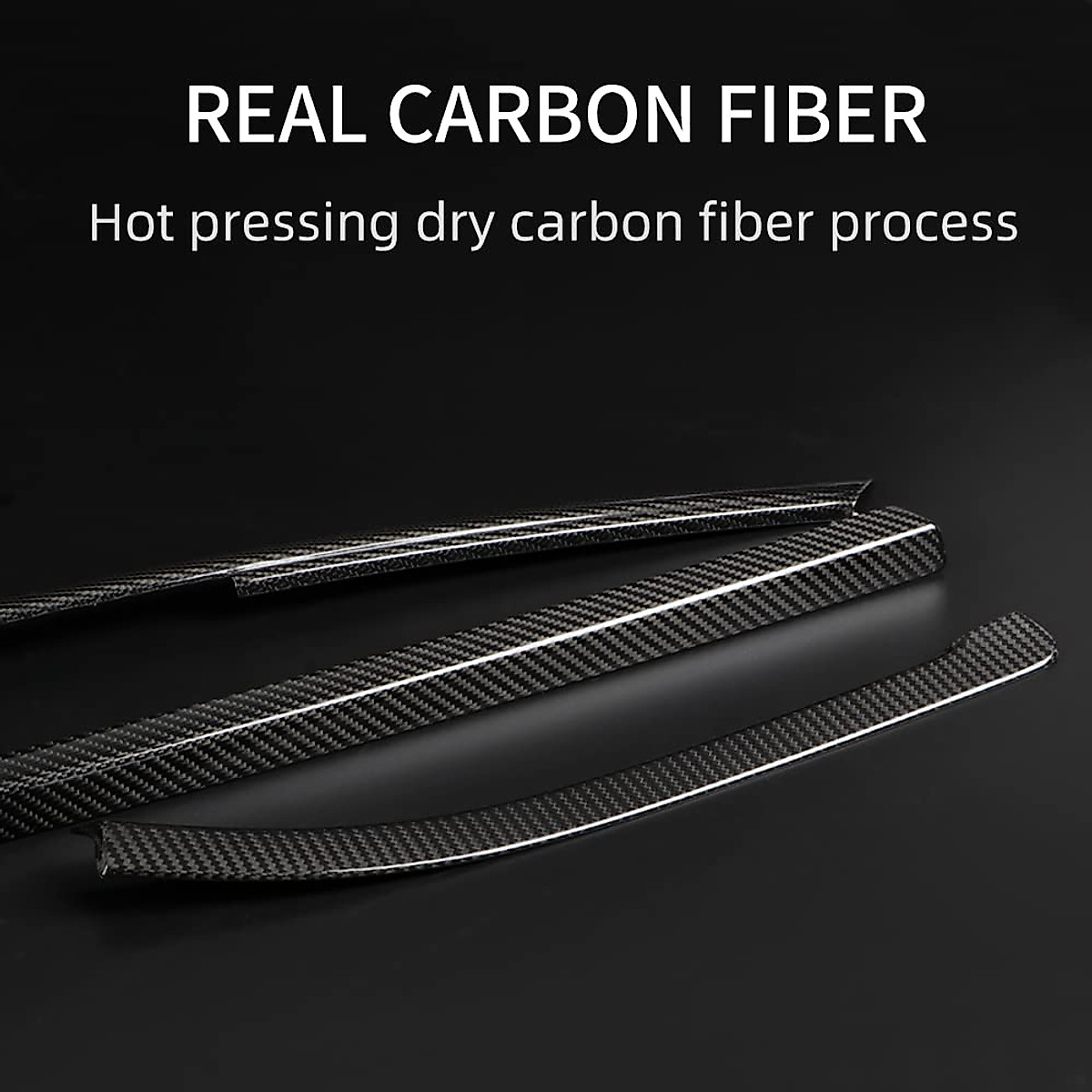 JSWAN 6PCS Real Carbon Fiber Window Molding Trim Fit for Toyota Supra GR A90 MK5 Carbon Fiber Window Seal Strip Cover Car Outside Anti-Scratch Seal Belt