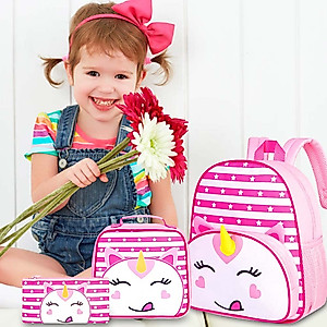 ZLYERT 3PCS Toddler Backpack for Boys, 12" Dinosaur Preschool Bookbag with Lunch Box, Cute Animal Kids Kindergarten Schoolbag - Green