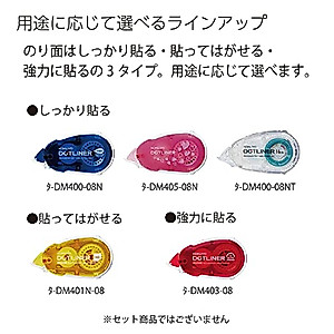 KOKUYO Glue Tape for Scrapbooking, 10 Pack 52.5 Ft x 0.33 in Double Sided Tape Roller for Crafts, Blue Dot Pattern Tape Runner, Adhesive Scrapbook Supplies. Japan Import (TA-400-08NX10)