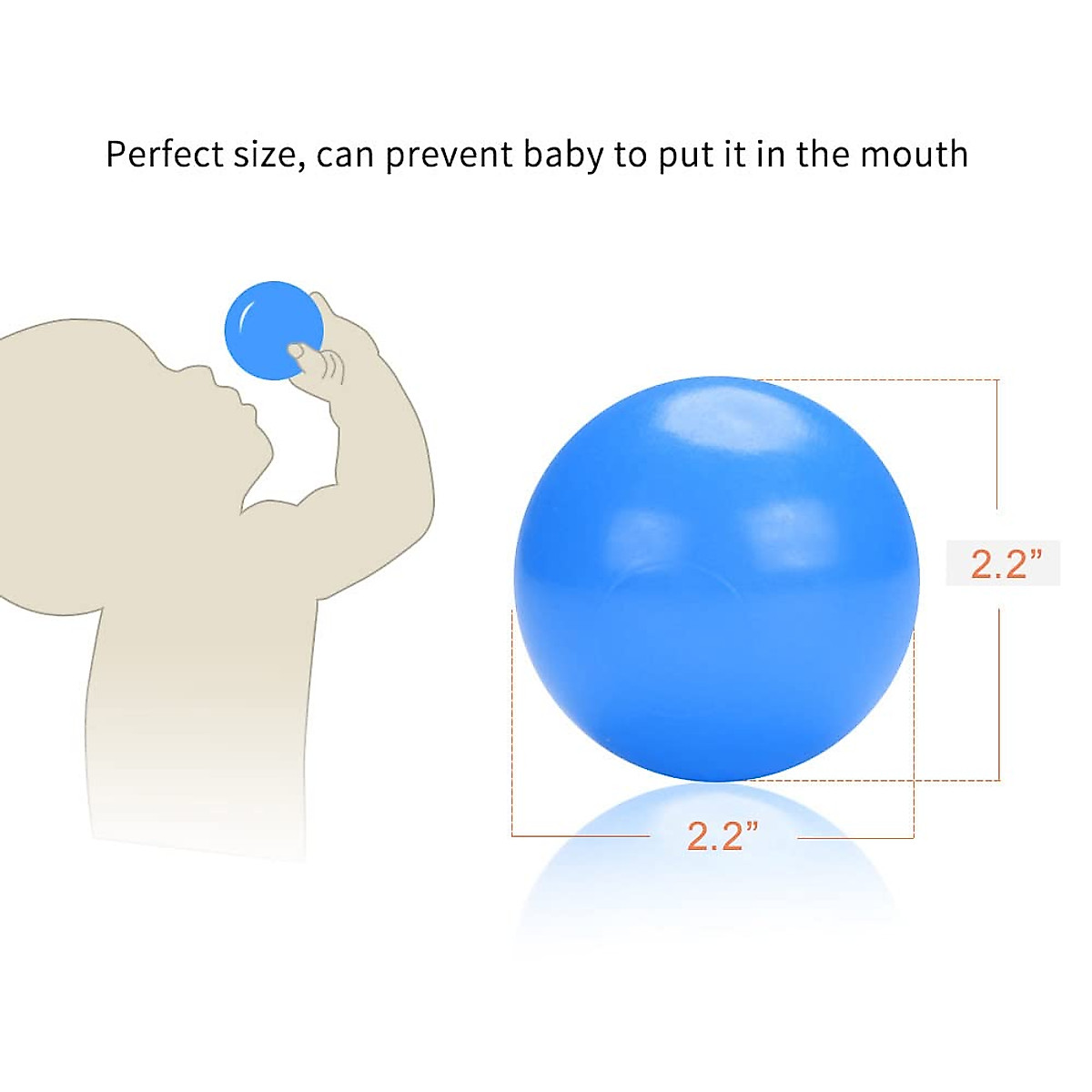 PlayMaty Ball Pit Balls - Phthalate Free BPA Free Colorful Plastic Play Ocean Pool Balls for Kids Swim Pit Fun Toys 100pcs for Toddlers and Baby Playhouse Play Tent Playpen(colorful)