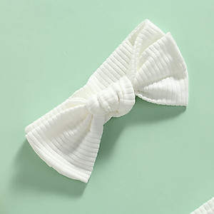 Mubineo Infant Baby Girl Basic Plain Cotton Ruffle Bloomer Shorts Headband Set (White, 6 Months)