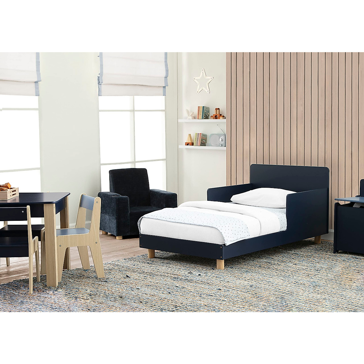 GAP GapKids Toddler Bed - Greenguard Gold Certified, Navy/Natural