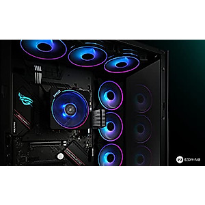 EZDIY-FAB Moonlight 120mm RGB Case Fan with Fan Hub X and Remote,Motherboard Aura SYNC,Speed Control,ARGB Fan for PC Case-3 Pack