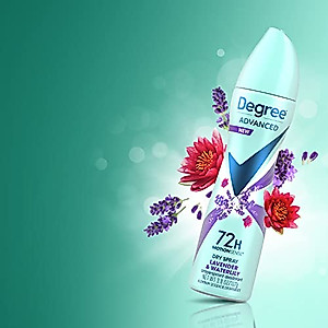 Degree Antiperspirant Deodorant Dry Spray 72-Hour Sweat and Odor Protection Lavender and Waterlily Deodorant Spray For Women With MotionSense Technology 3.8 oz 3 Count