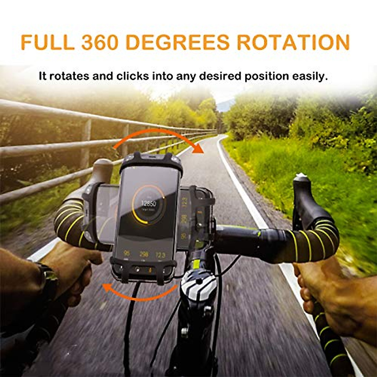 BeeAktiv 2021 New Thick Case Design Bike Phone Holder, 360°Rotatable Silicone Bike &Motorcycle Phone Mount, Universal Fit for Smartphones, Adjustable for iPhone, Galaxy, Google Pixel, Samsung
