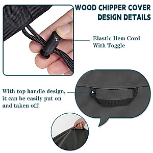 TORUTA Woodchipper Shredder Mulcher Cover 36" x 42" Electric Leaf Mulcher Cover Shredder Protection,Black