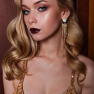 2Pcs Silver Taurus Necklace for Women 12 Constellation Sign Necklace CZ Astrology Zodiac Star Necklace Birthday Gifts with Message Card (Taurus)