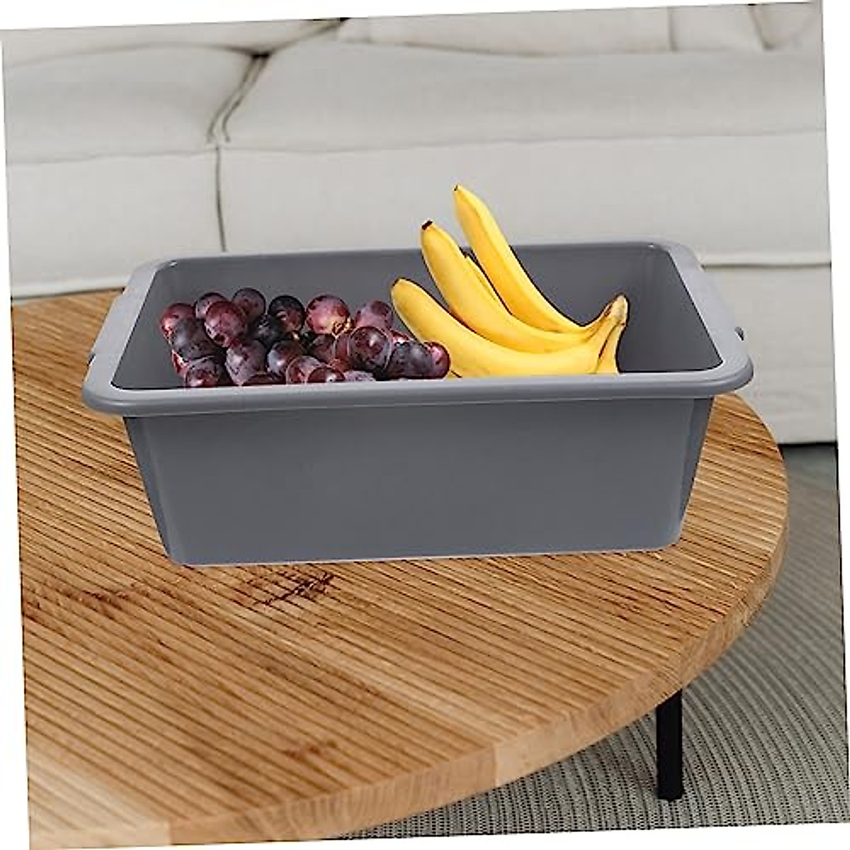 BUGUUYO Plastic Organizer Box Car Storage Box White Plastic Storage Bins Utility Tote Bus Tub Restaurants Plastic Tub Restaurant Bus Tub Storage Basket Sink Wash Basin Household Grey Pan