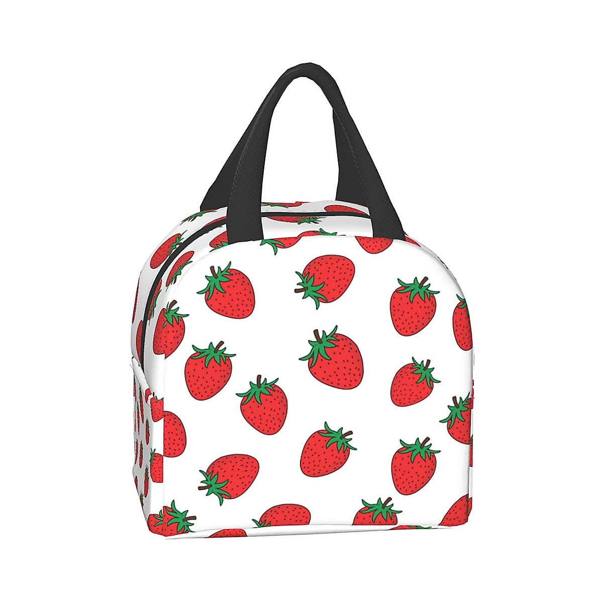 Algranben Reusable Lunch Bag for Women Teen Girls, Simple Cute Insulated Thermal Bags for Work Travel Picnic, Strawberry