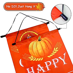 Unibday Thanksgiving Door Banner, Thanksgiving Porch Banners, Autumn Harvest Door Banner for Thanks Harvest, Welcome Fall Home Decor Thanksgiving Hanging Banners - Fall Decorations For Home